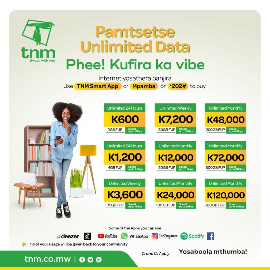 TNM Unlimited Data Bundles Pamtsetse Guide - Business Malawi