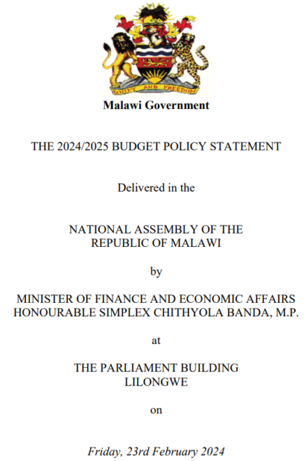 2024-2025 Budget Statement by Minister of Finance - Business Malawi